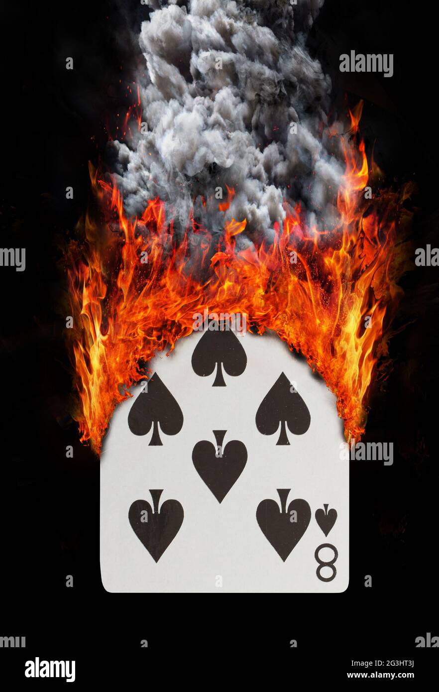 Playing card with fire and smoke hi-res stock photography and images ...