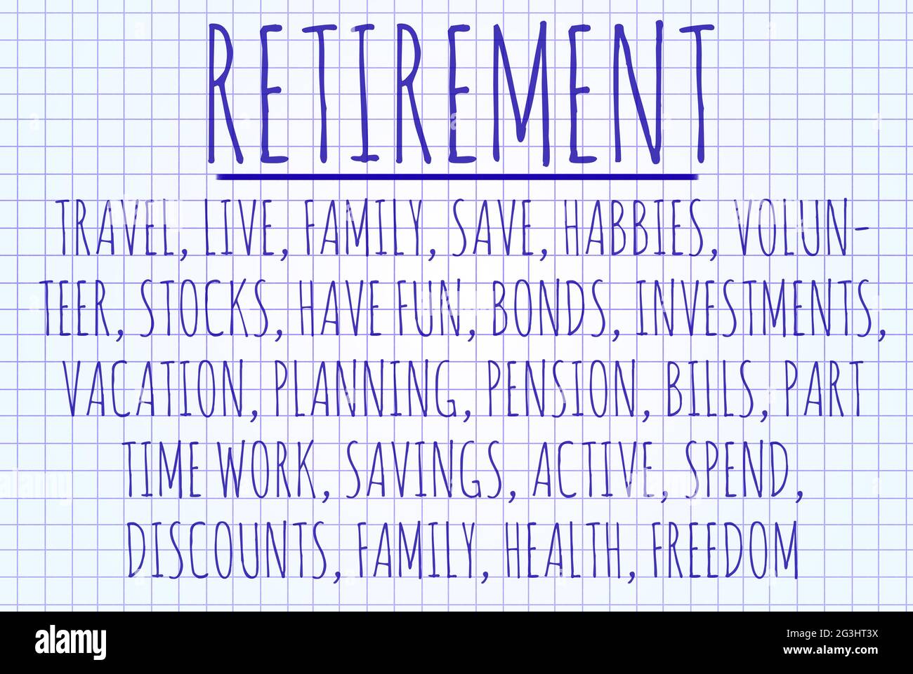 Retirement word cloud Stock Photo - Alamy