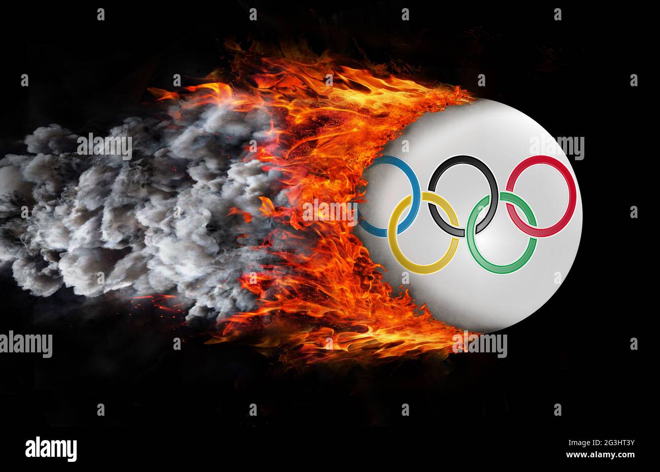 Olympic Rings 2022 On Fire