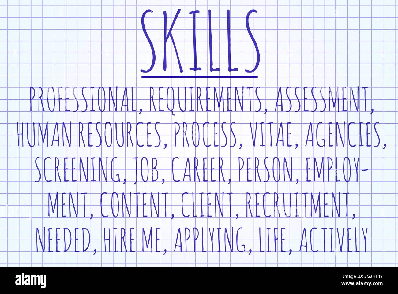 Skills word cloud Stock Photo - Alamy