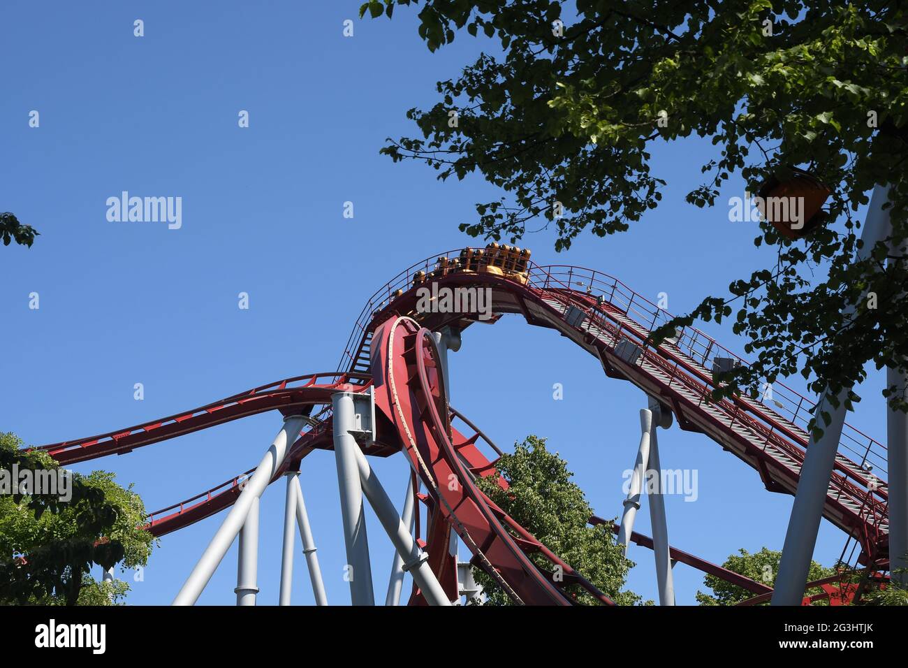 Copenhagen, Denmark. 16 UNE 2021,Peope enjoy summer day in Tivoli ...