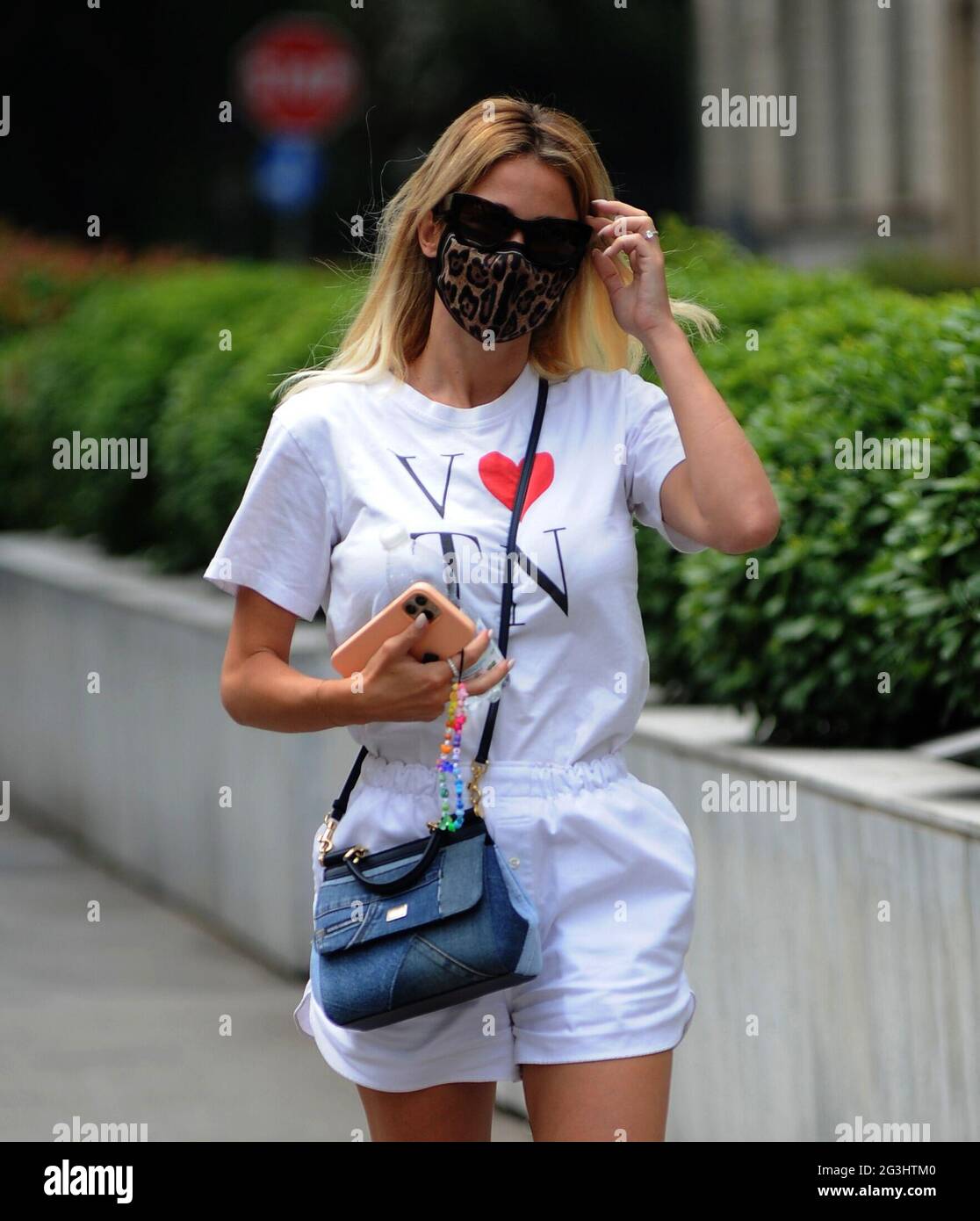 Milan, 16/06/2021, Diletta Leotta returns home alone on foot after work ...