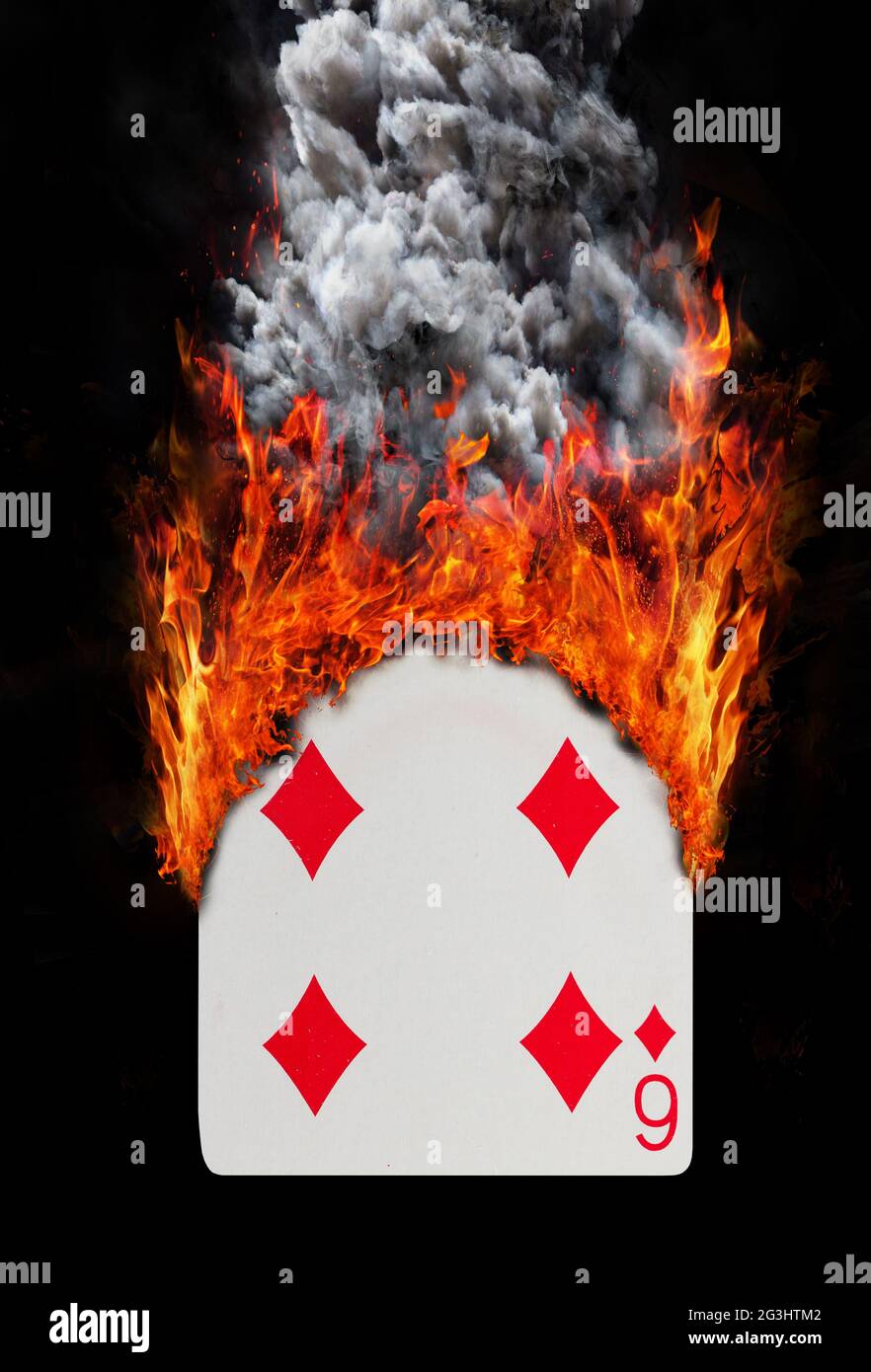 Playing card with fire and smoke hi-res stock photography and images ...