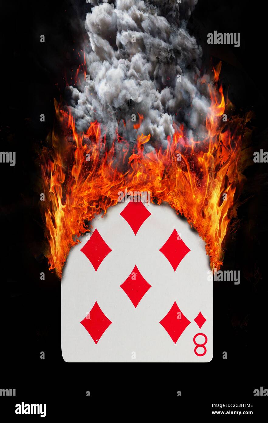 Playing card with fire and smoke hi-res stock photography and images ...