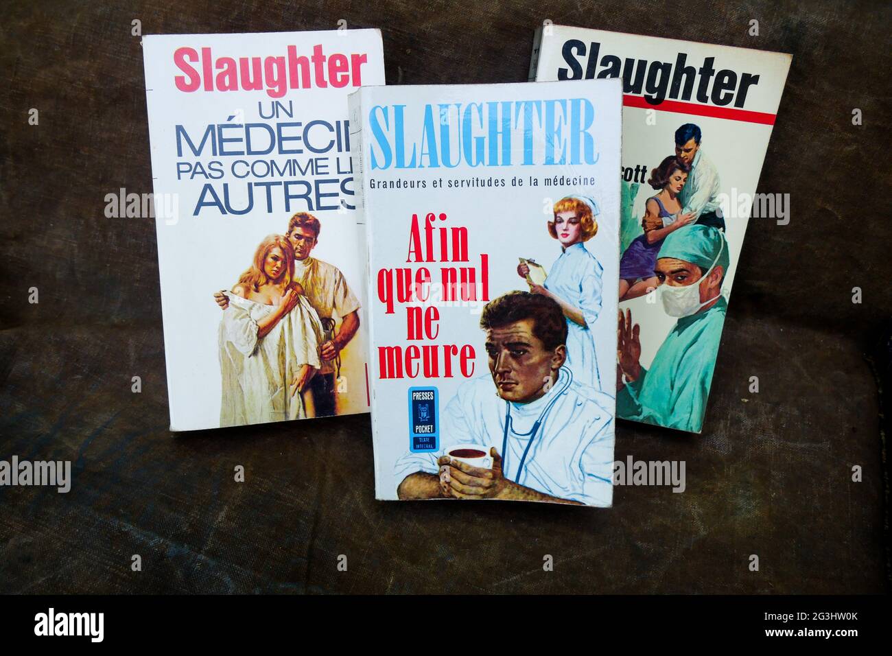 Popular literature, books of the 70ies, France Stock Photo - Alamy