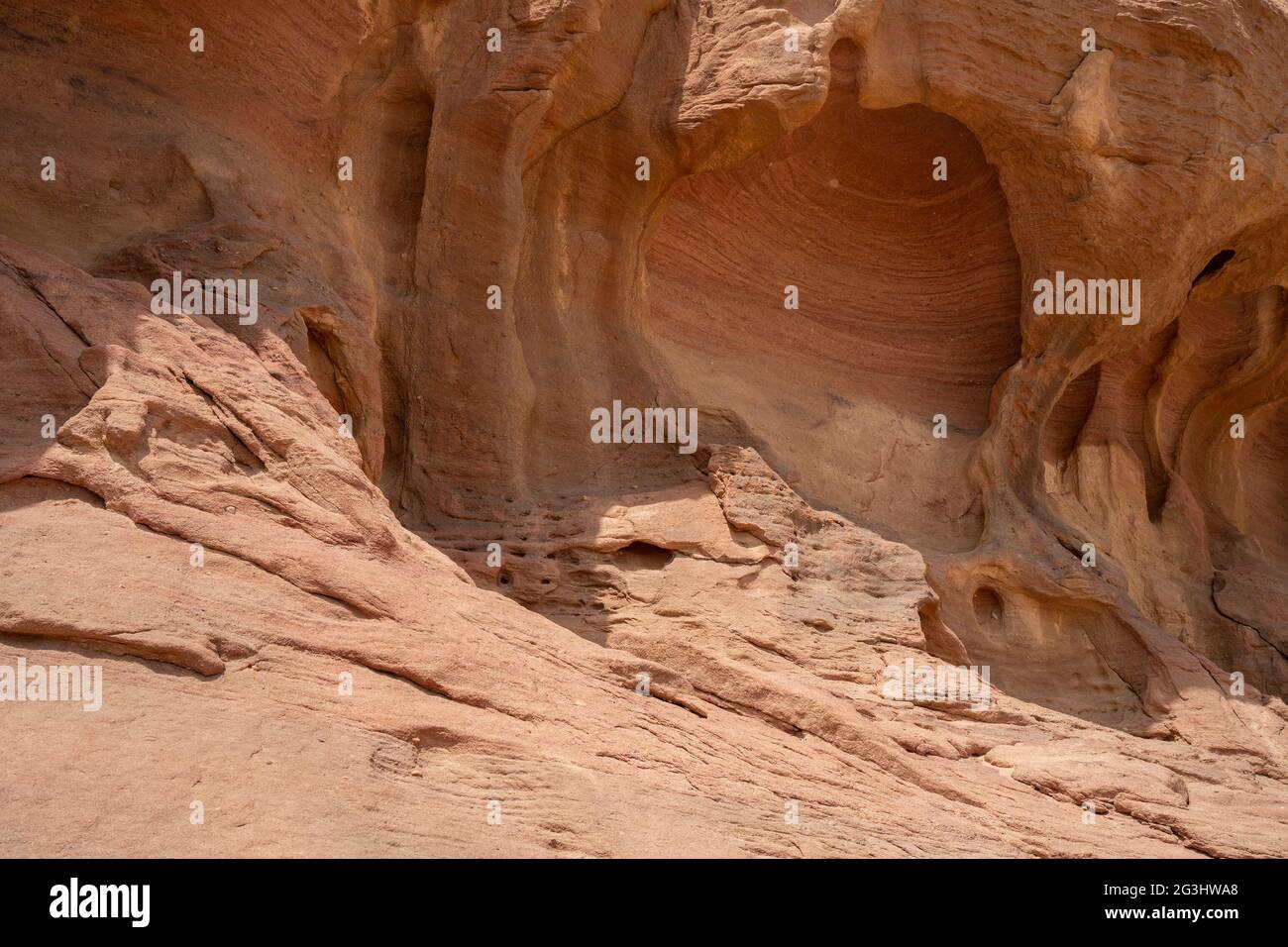 A unique colorful eroded sedimentary rock formation in the Timna valley ...