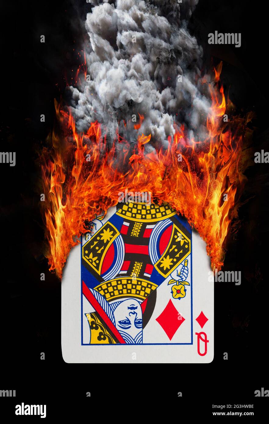 Playing card with fire and smoke hi-res stock photography and images ...