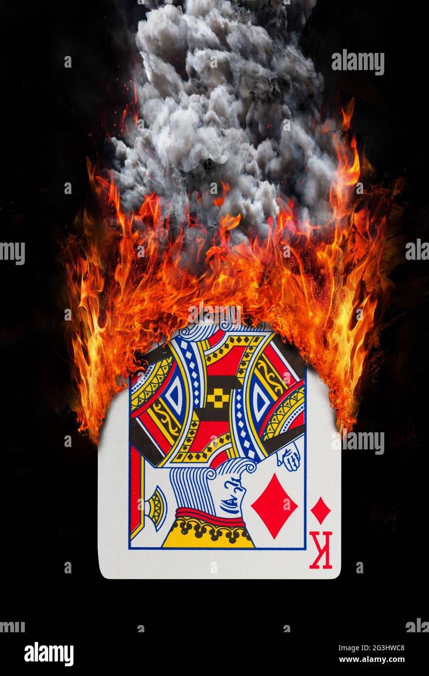 Playing card with fire and smoke hi-res stock photography and images ...