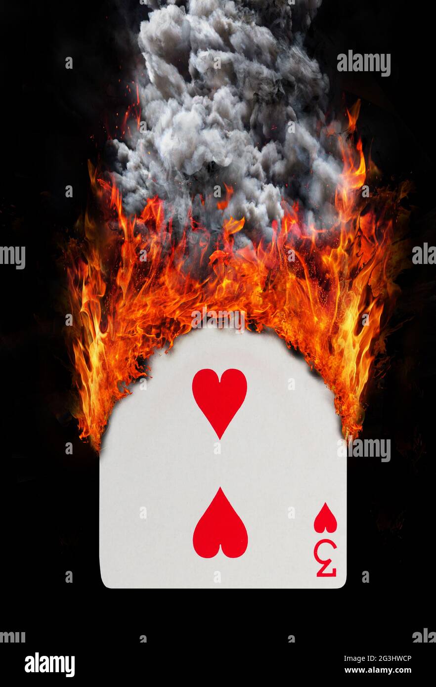 Playing card with fire and smoke hi-res stock photography and images ...