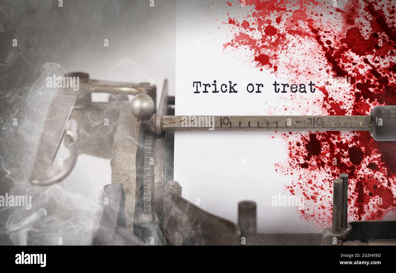 Bloody note - Vintage inscription made by old typewriter Stock Photo ...