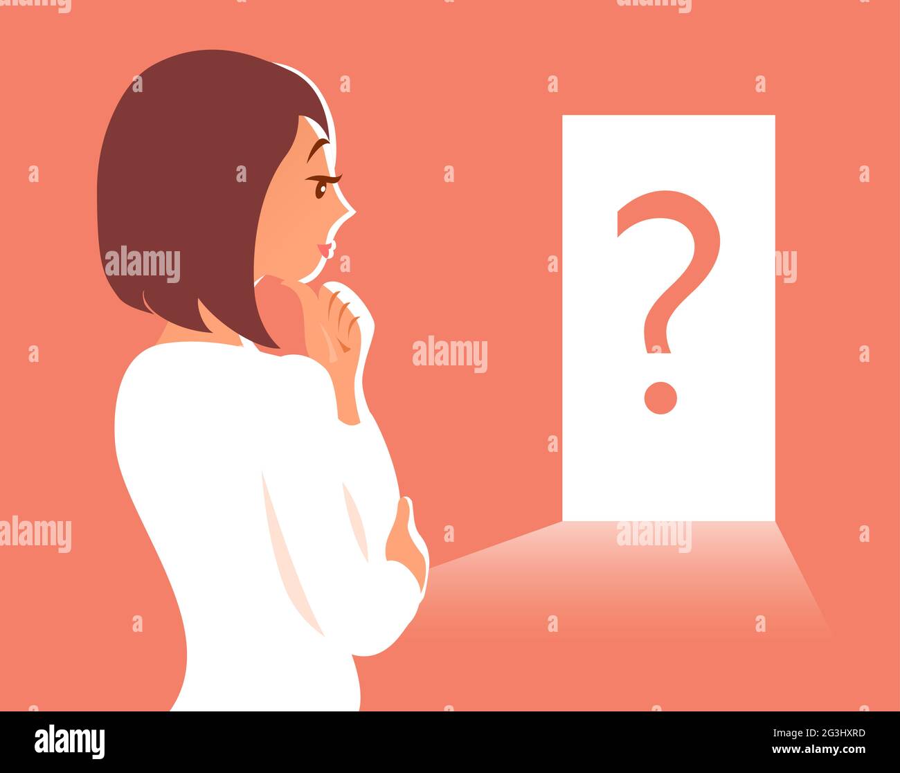 Woman answer door Stock Vector Images - Alamy