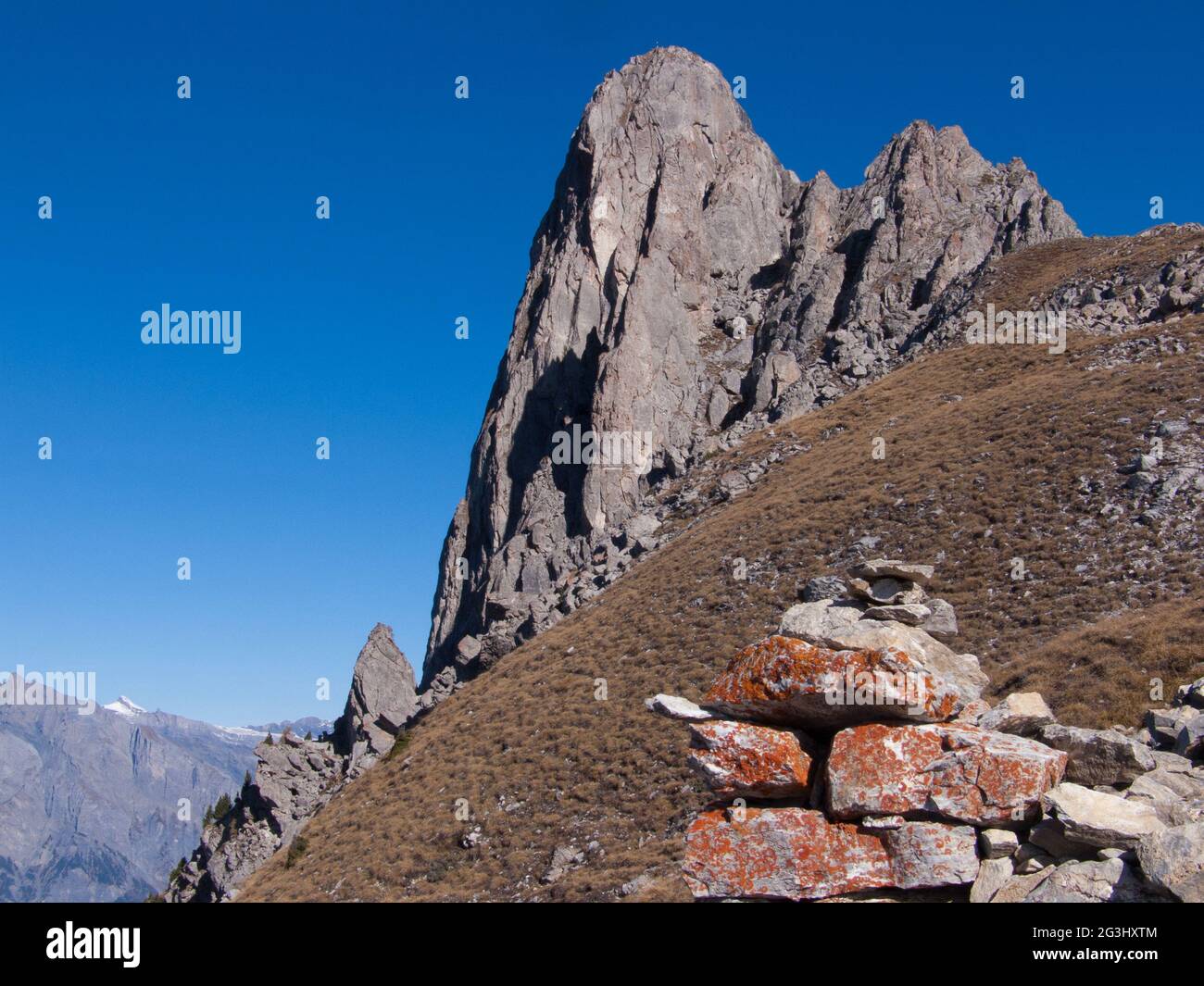 Rock in the alps swiss Stock Photo - Alamy