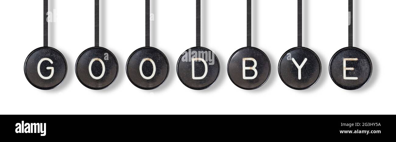 Typewriter buttons, isolated - Goodbye Stock Photo - Alamy