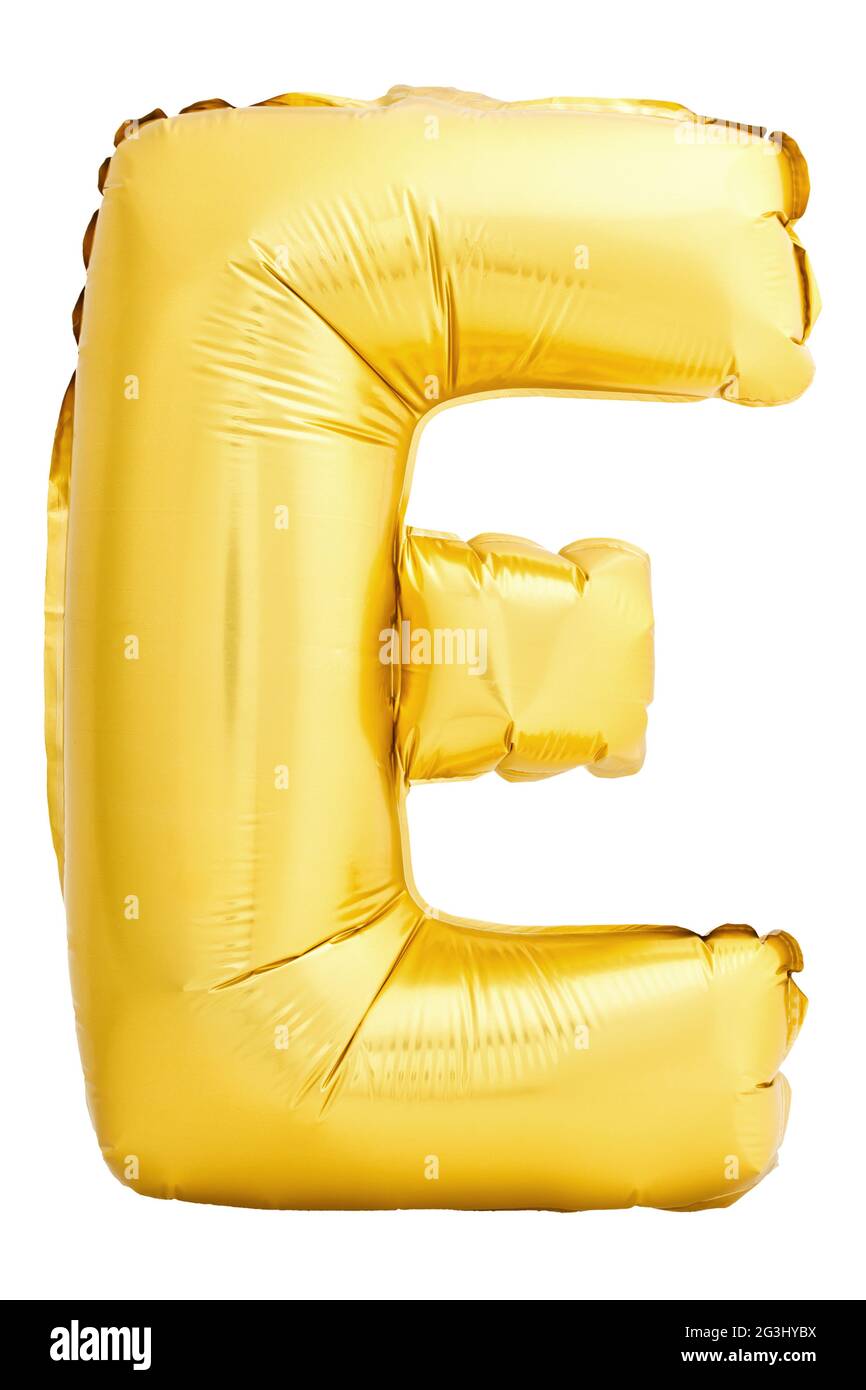 Letter E made of inflatable balloon isolated on white Stock Photo - Alamy