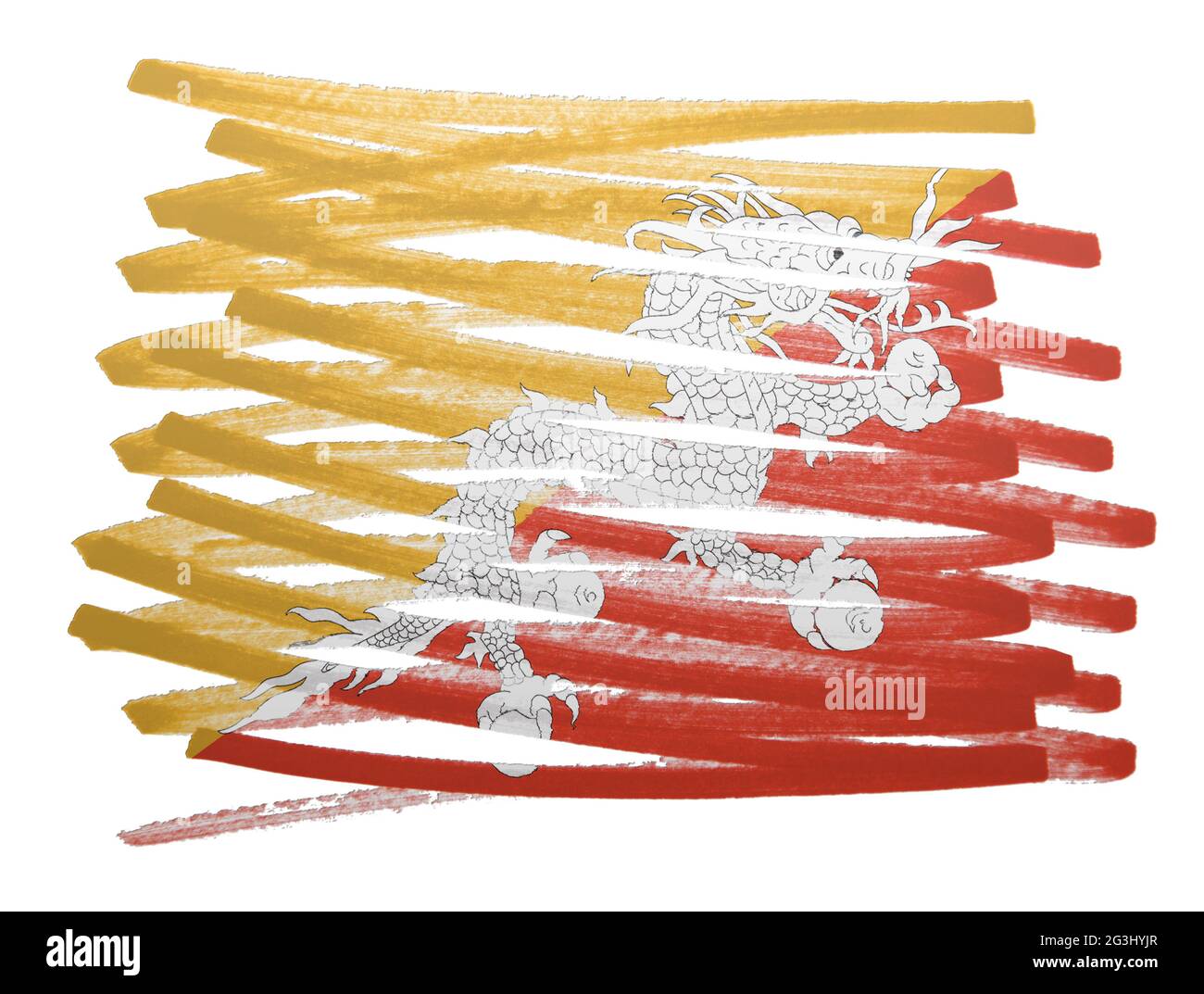 Flag illustration - Bhutan Stock Photo - Alamy