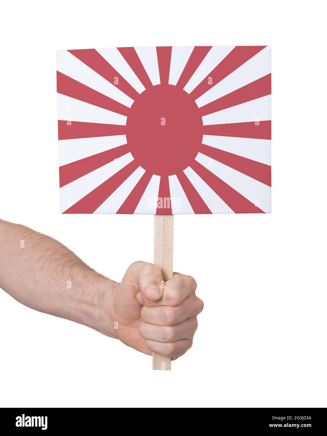 Hand holding small card - Flag of Japan Stock Photo - Alamy
