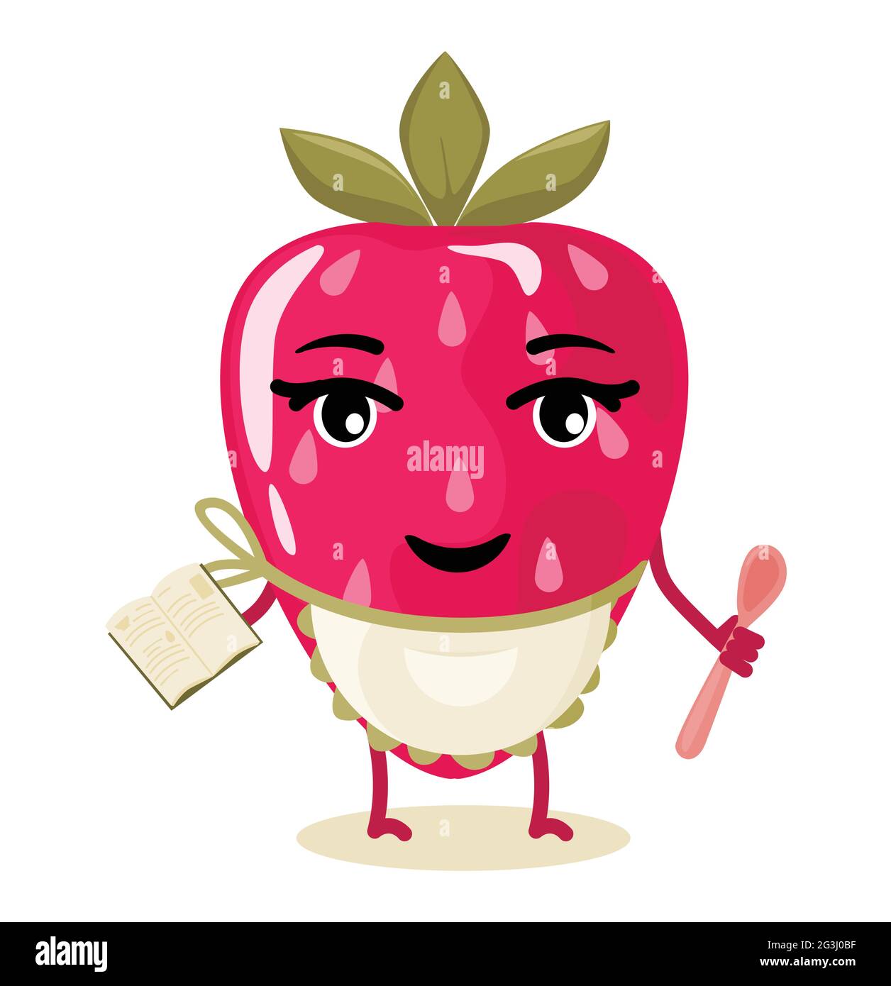 Strawberry berry character, stylized chef. Animated cartoon character ...