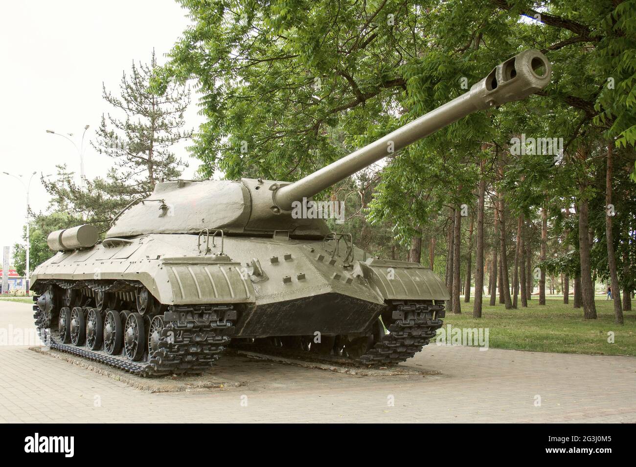 the monument is a memorial to Soviet heavy tank Stock Photo - Alamy
