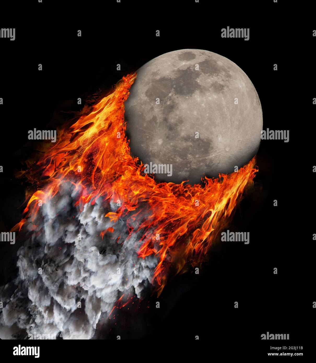 Concept of speed - Trail of fire and smoke Stock Photo - Alamy