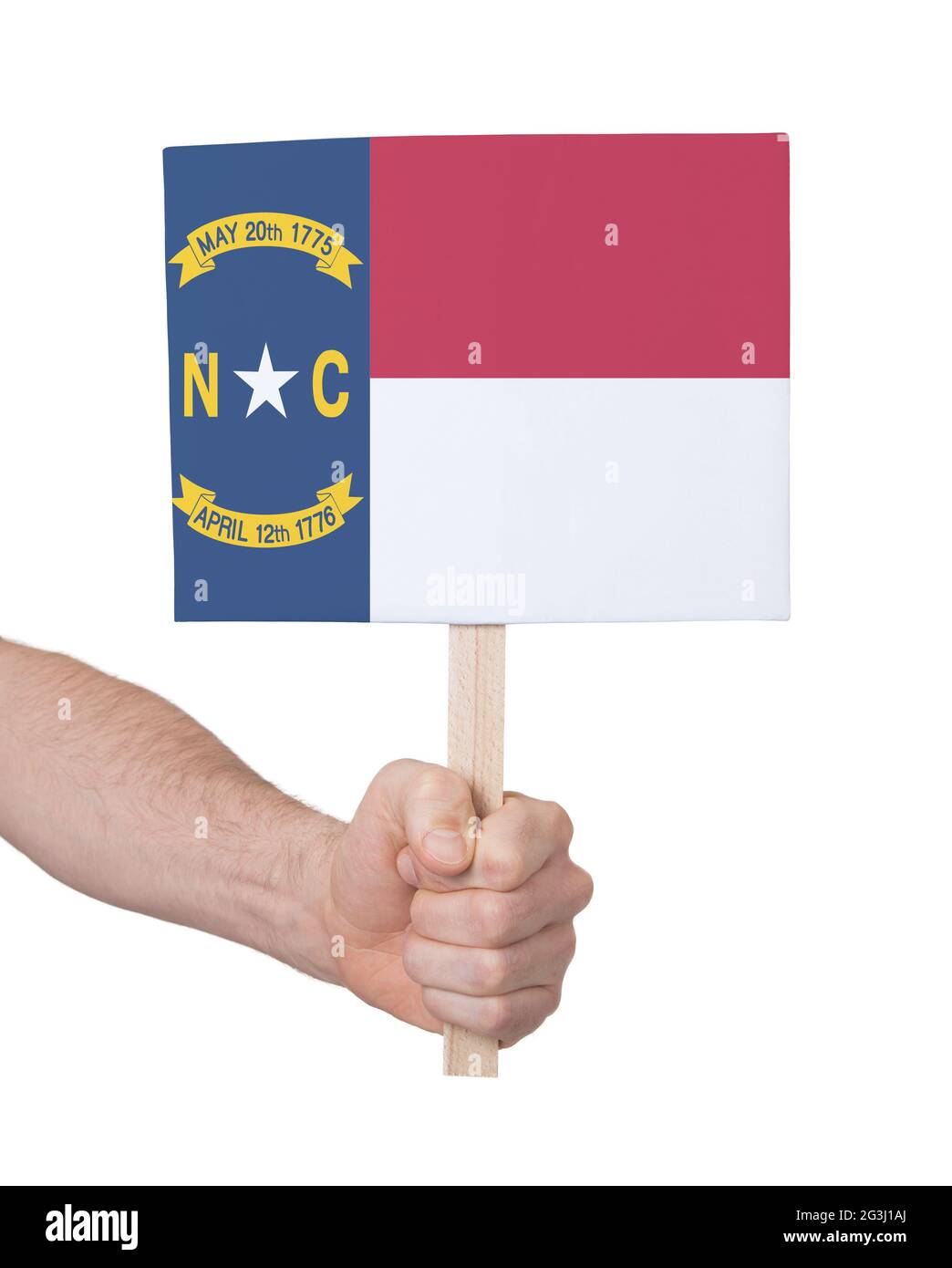 North carolina flag hand hi-res stock photography and images - Alamy