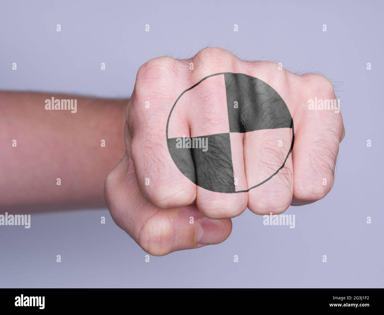 Fist of a man punching Stock Photo - Alamy