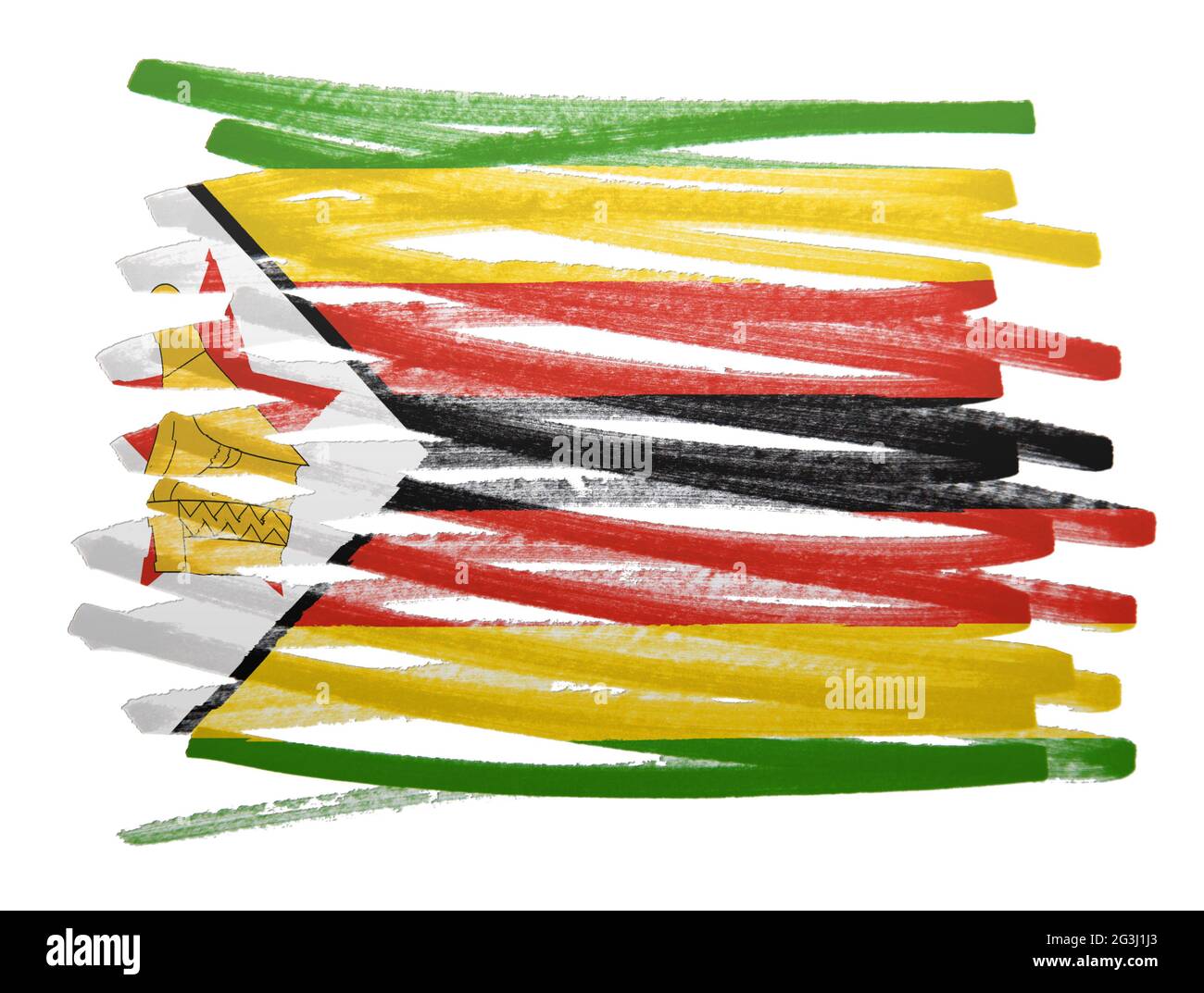 Zimbabwe flag paint hi-res stock photography and images - Alamy