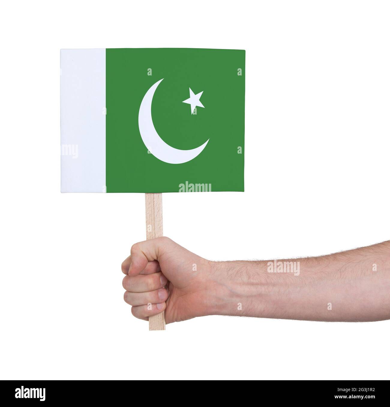 Hand holding small card - Flag of Pakistan Stock Photo - Alamy