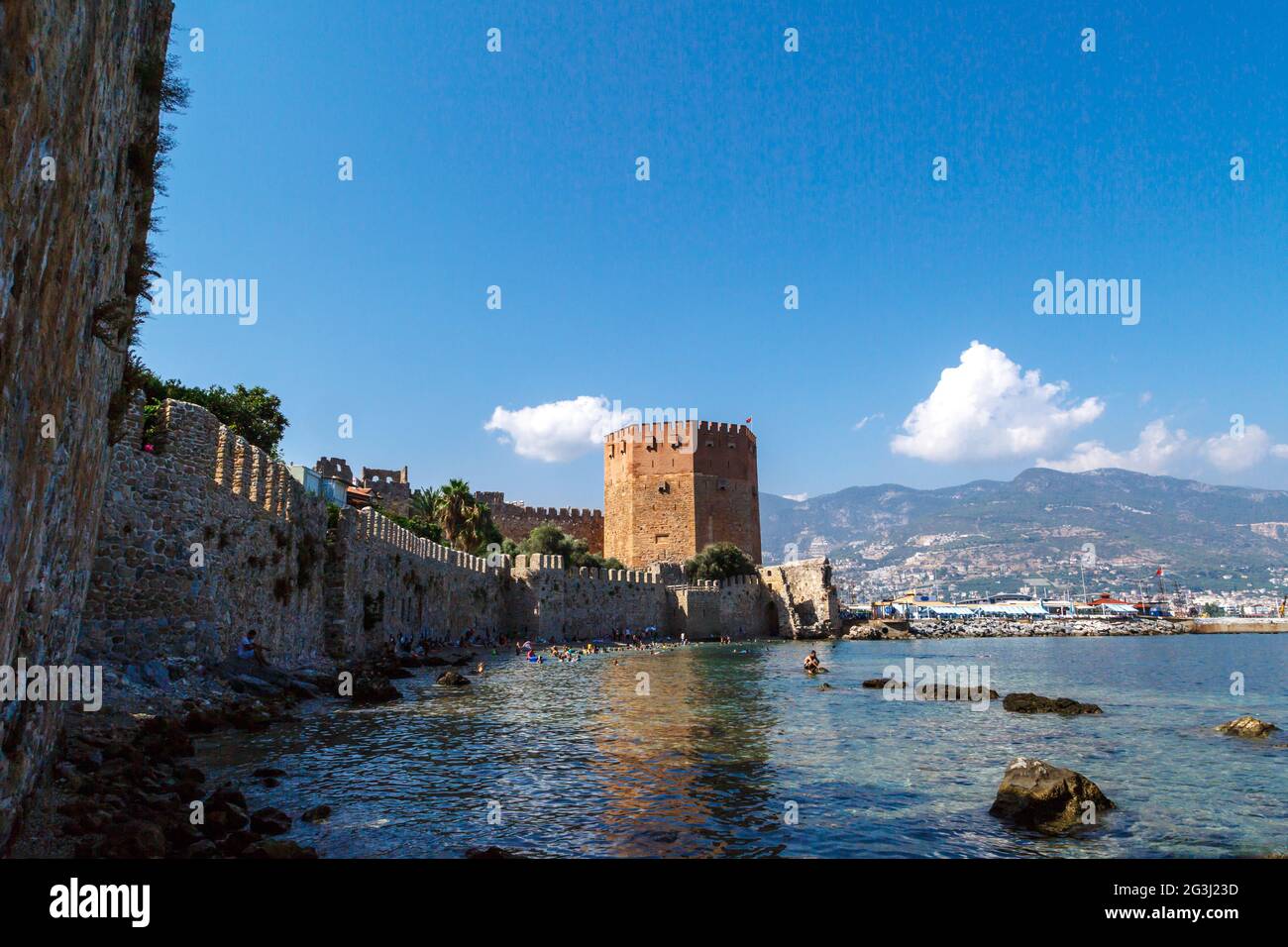 Alanya Red Tower Stock Photo - Alamy