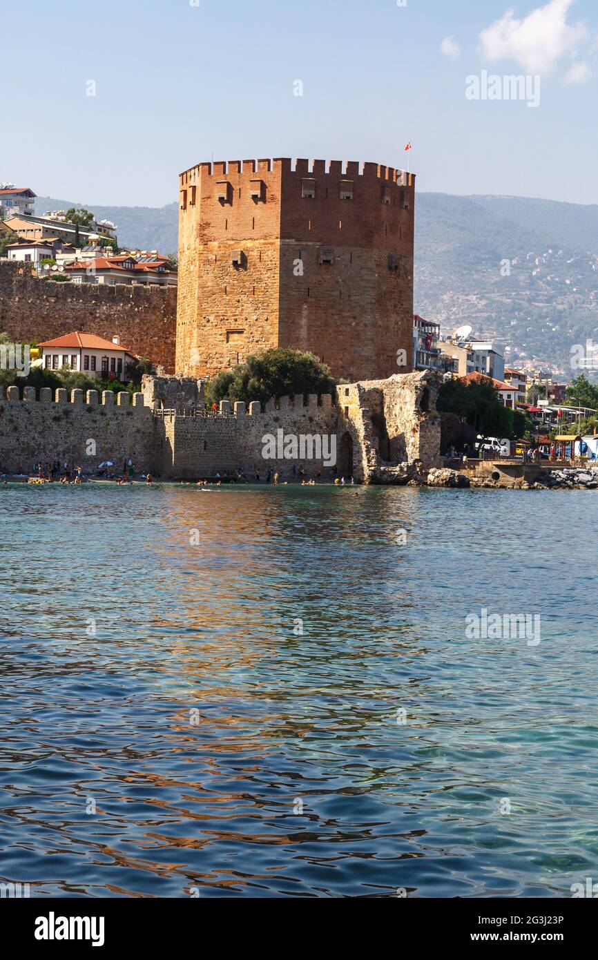 Alanya Red Tower Stock Photo - Alamy
