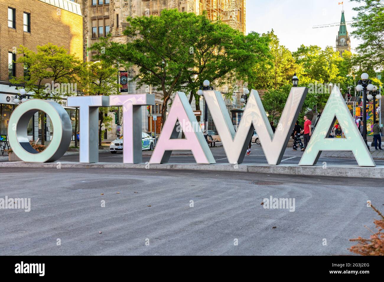 Ottawa, Canada May 23, 2021: Huge Ottawa sign in downtown at the Byward ...