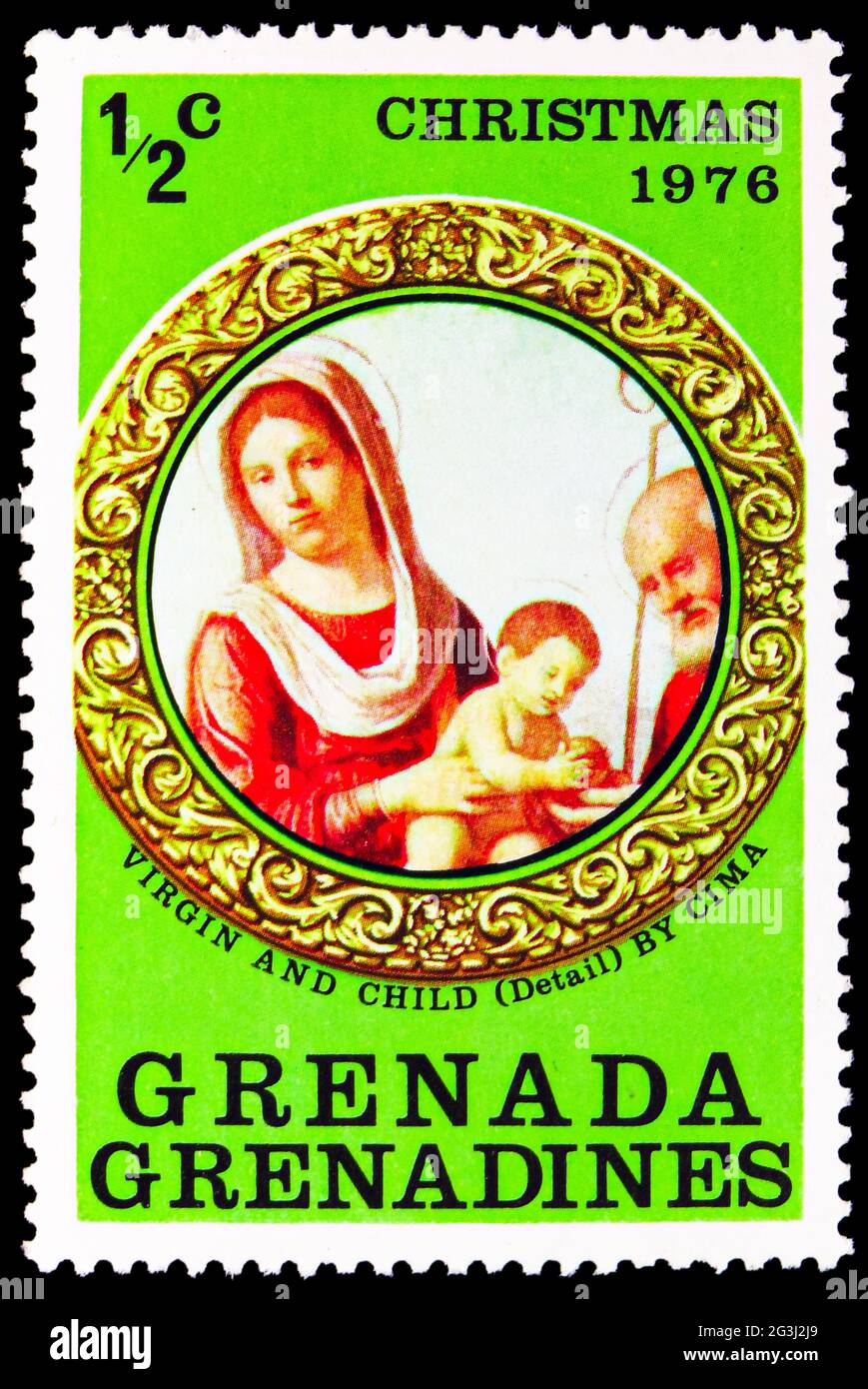 MOSCOW, RUSSIA - APRIL 15, 2021: Postage stamp printed in Grenada ...