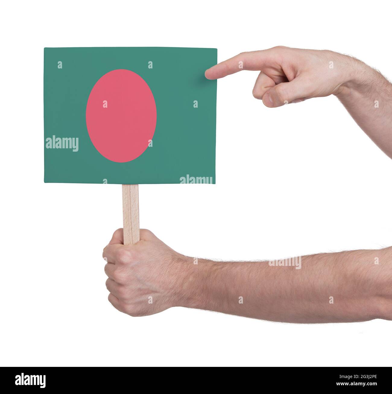 Hand holding small card - Flag of Bangladesh Stock Photo - Alamy