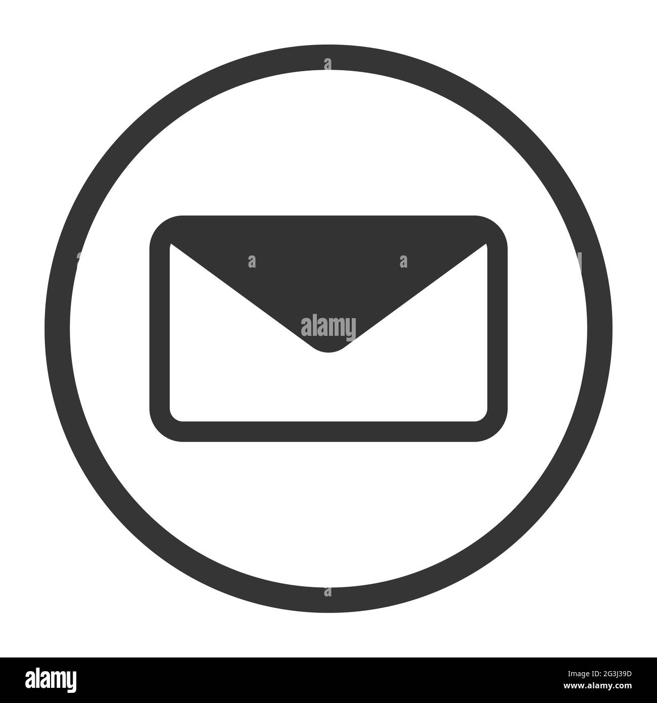 Envelope simple flat icon, mail support symbol. White us concept ...