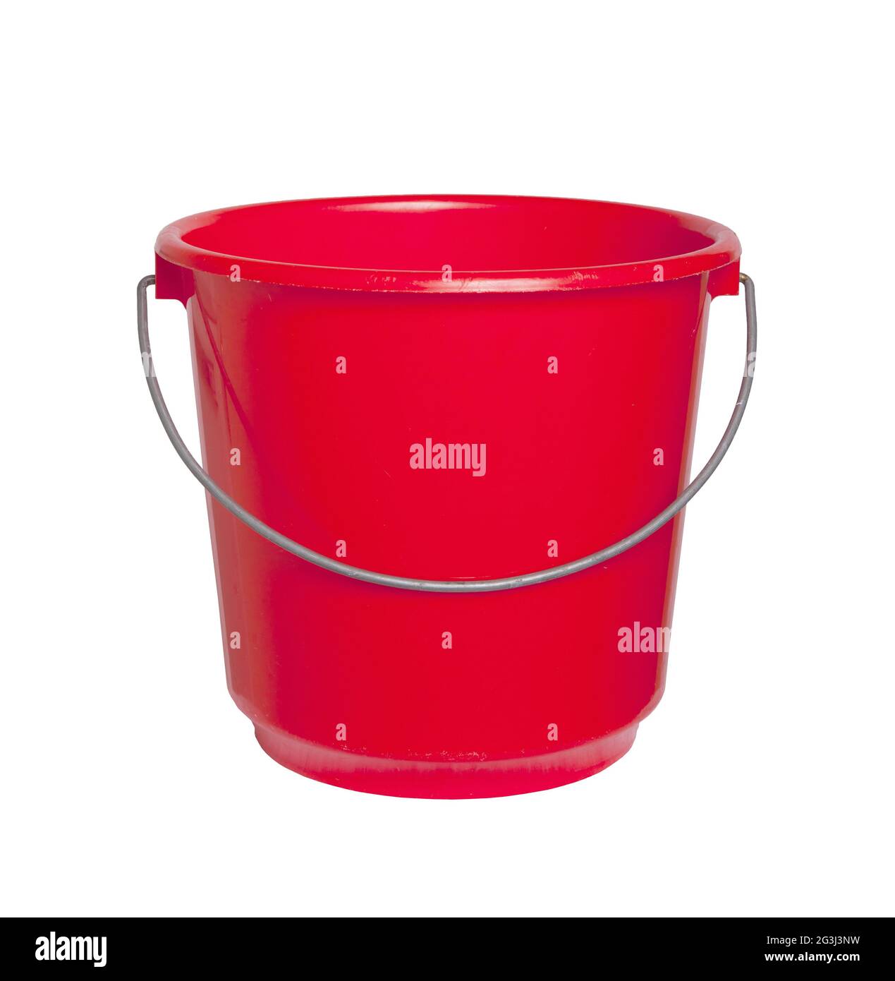 Single red bucket isolated Stock Photo - Alamy