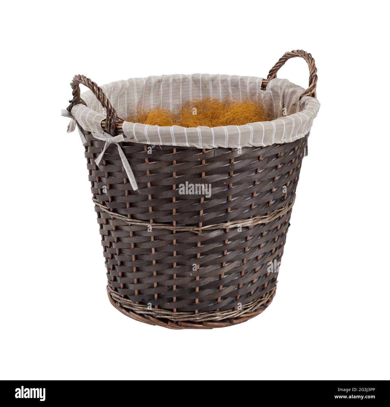 Dark rattan basket Stock Photo - Alamy