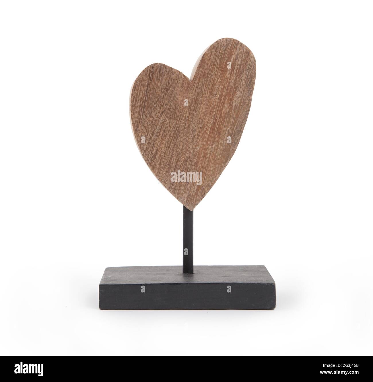 Wooden heart shape isolated Stock Photo - Alamy