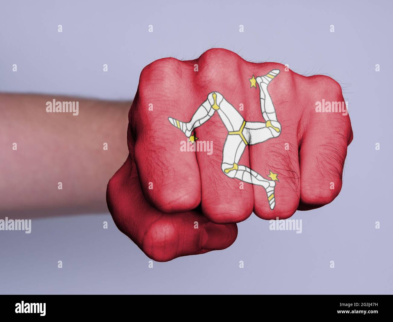 Fist of a man punching Stock Photo - Alamy