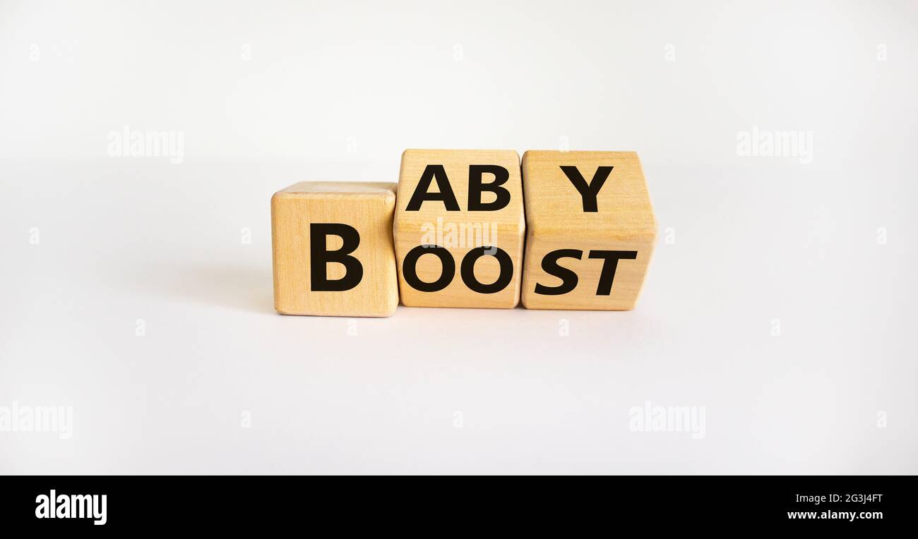 Baby boost symbol. Turned wooden cubes and changed the word 'boost' to ...