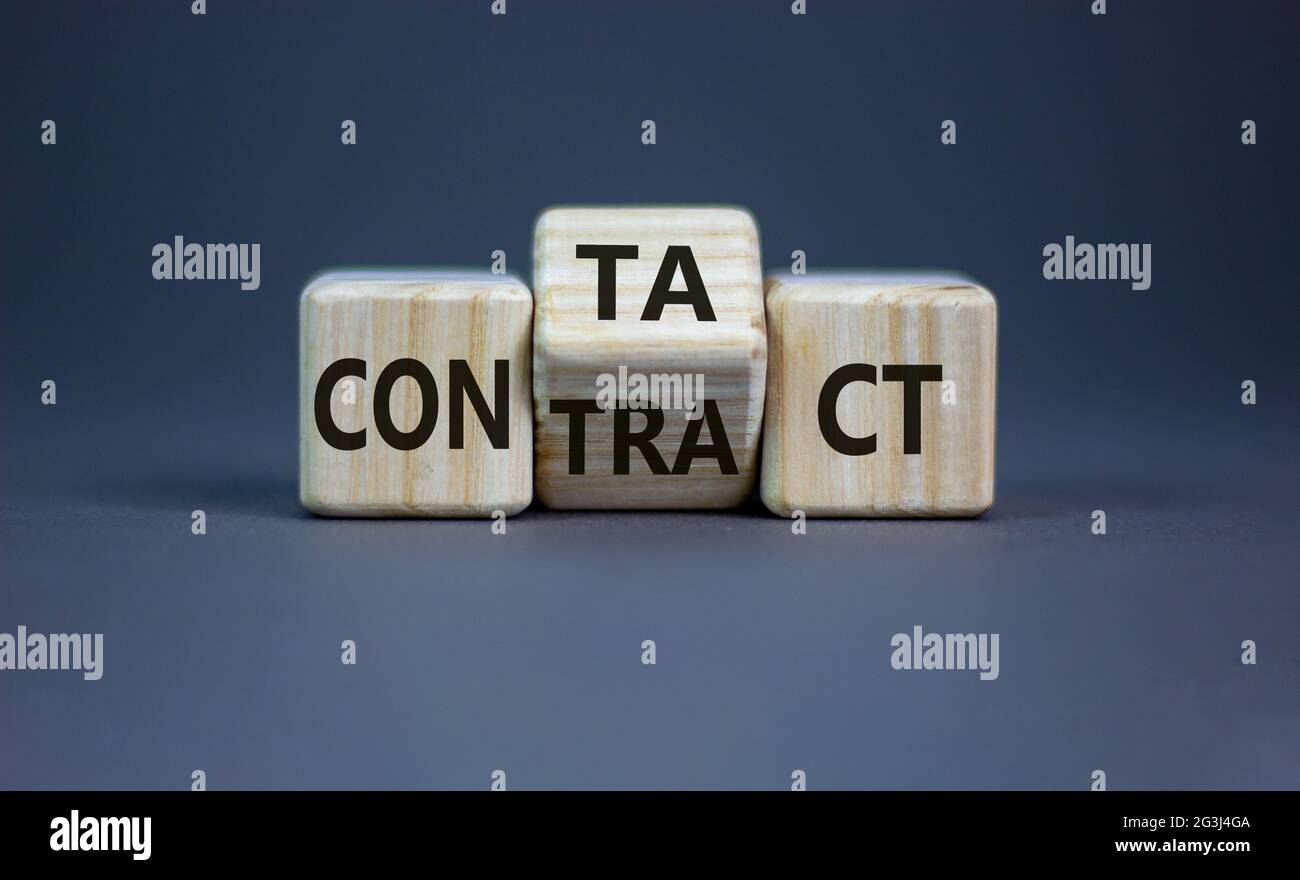 From contact to contract symbol. Turned the wooden cube and changed the ...