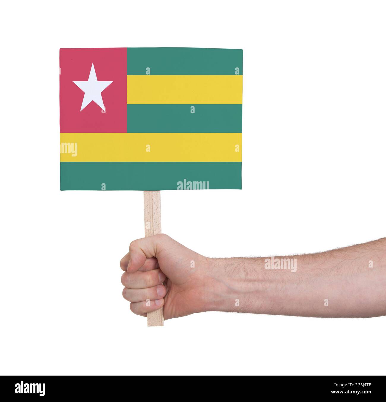 Hand holding small card - Flag of Togo Stock Photo - Alamy