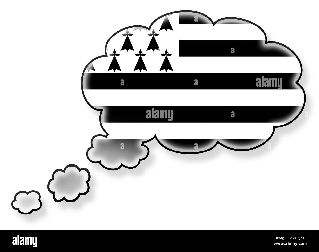 Flag in the cloud, isolated on white background Stock Photo - Alamy