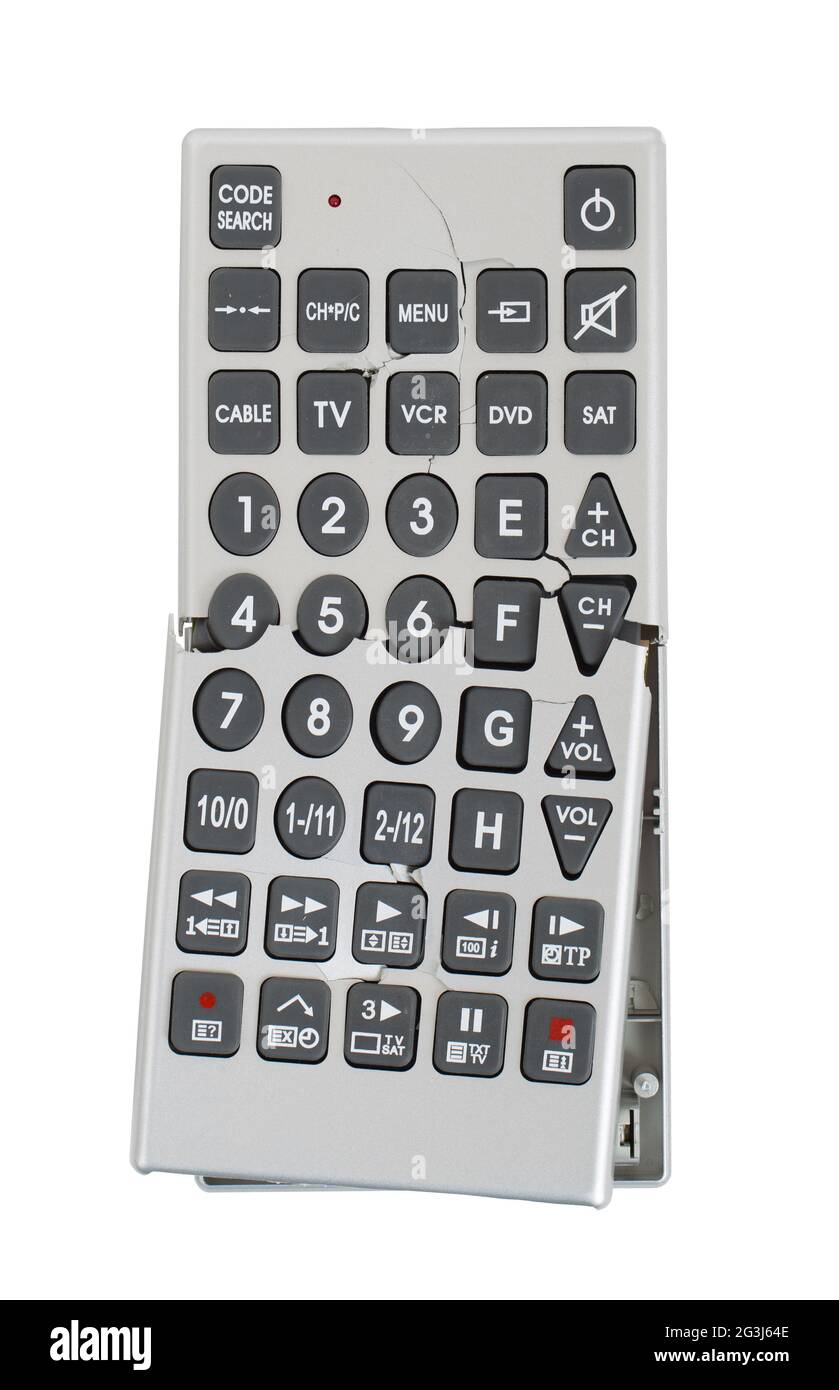 Broken old remote control tv Stock Photo - Alamy