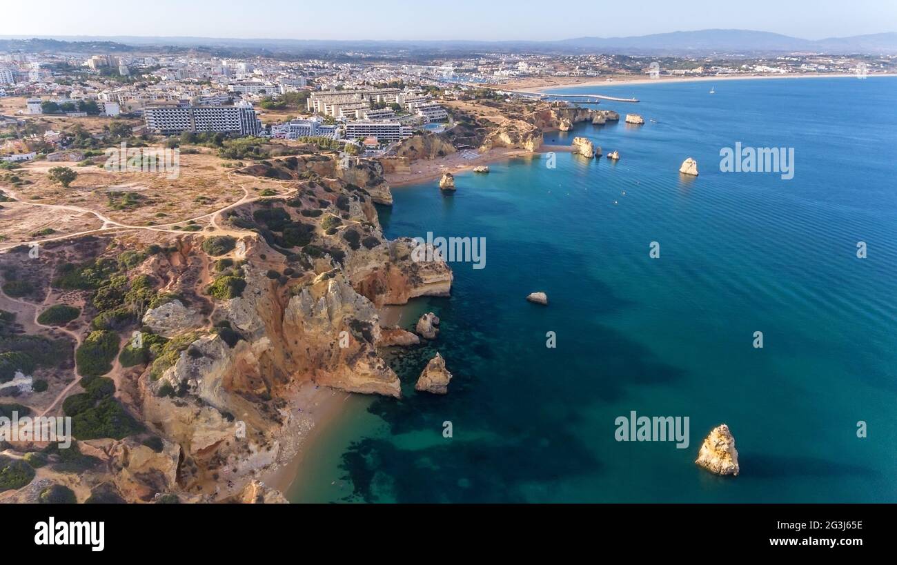 Aerial view of the beautiful paradise beaches of Camilo and Dona Anna ...