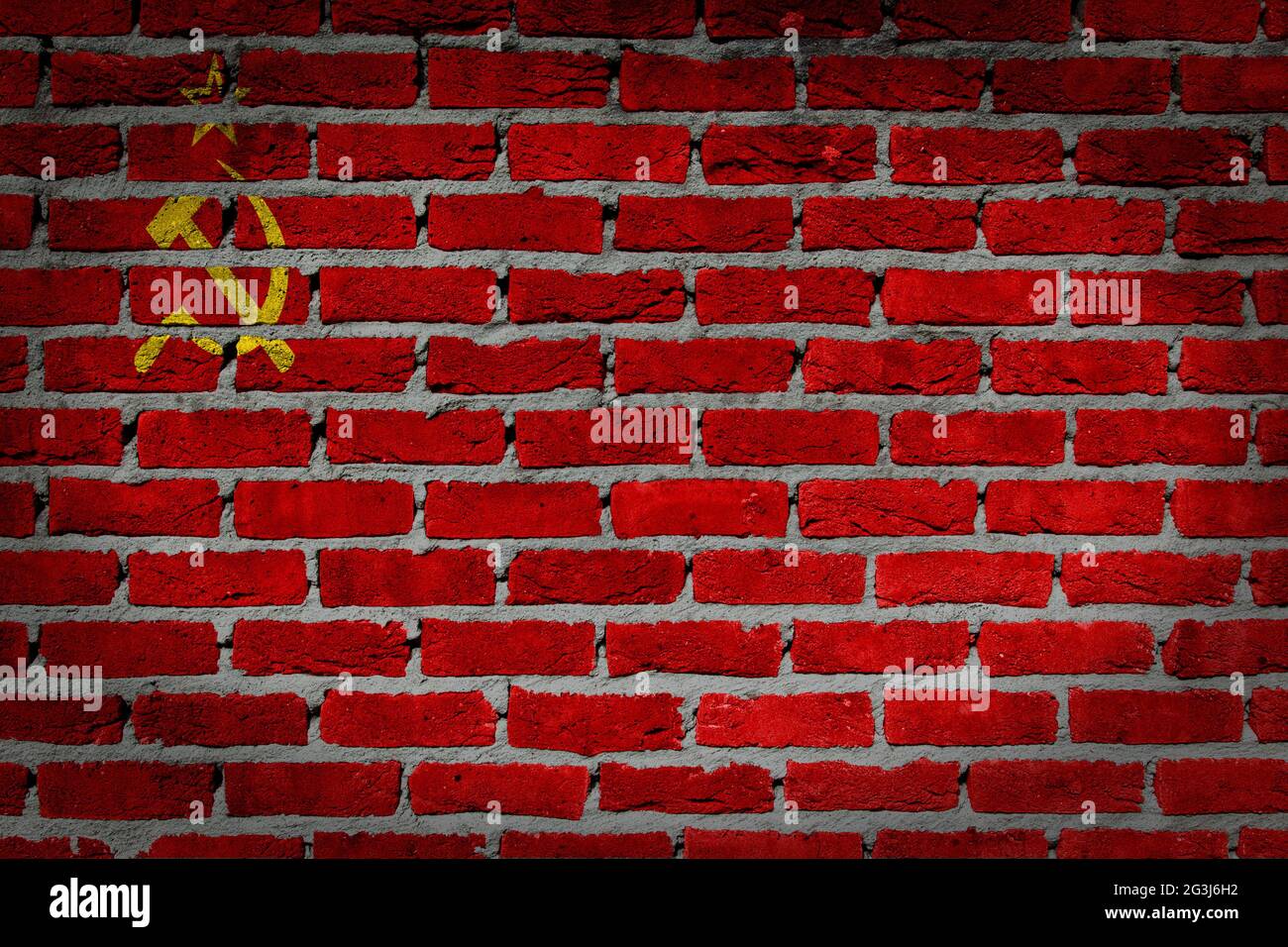 Dark brick wall - USSR Stock Photo - Alamy