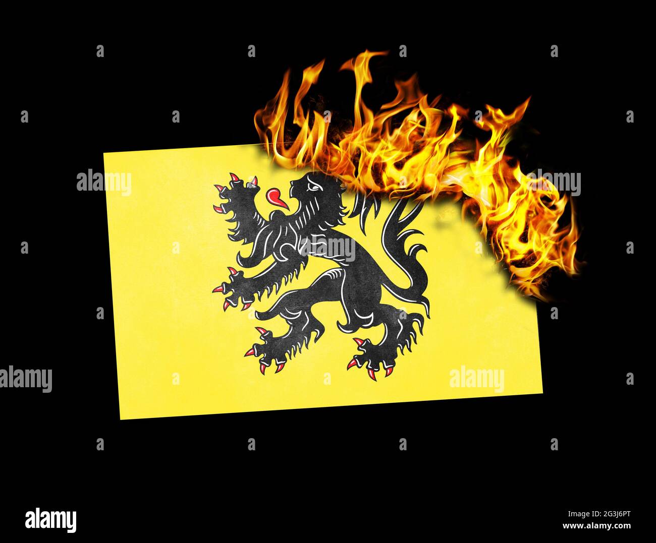Flag burning - Flanders Stock Photo - Alamy