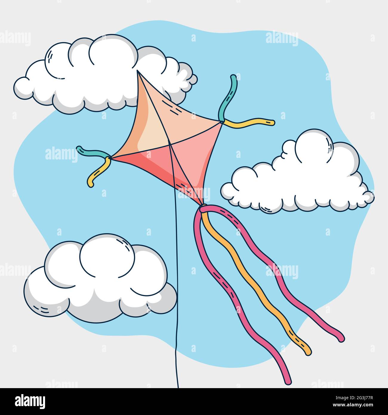 pink kite flying in the sky Stock Vector Image & Art - Alamy