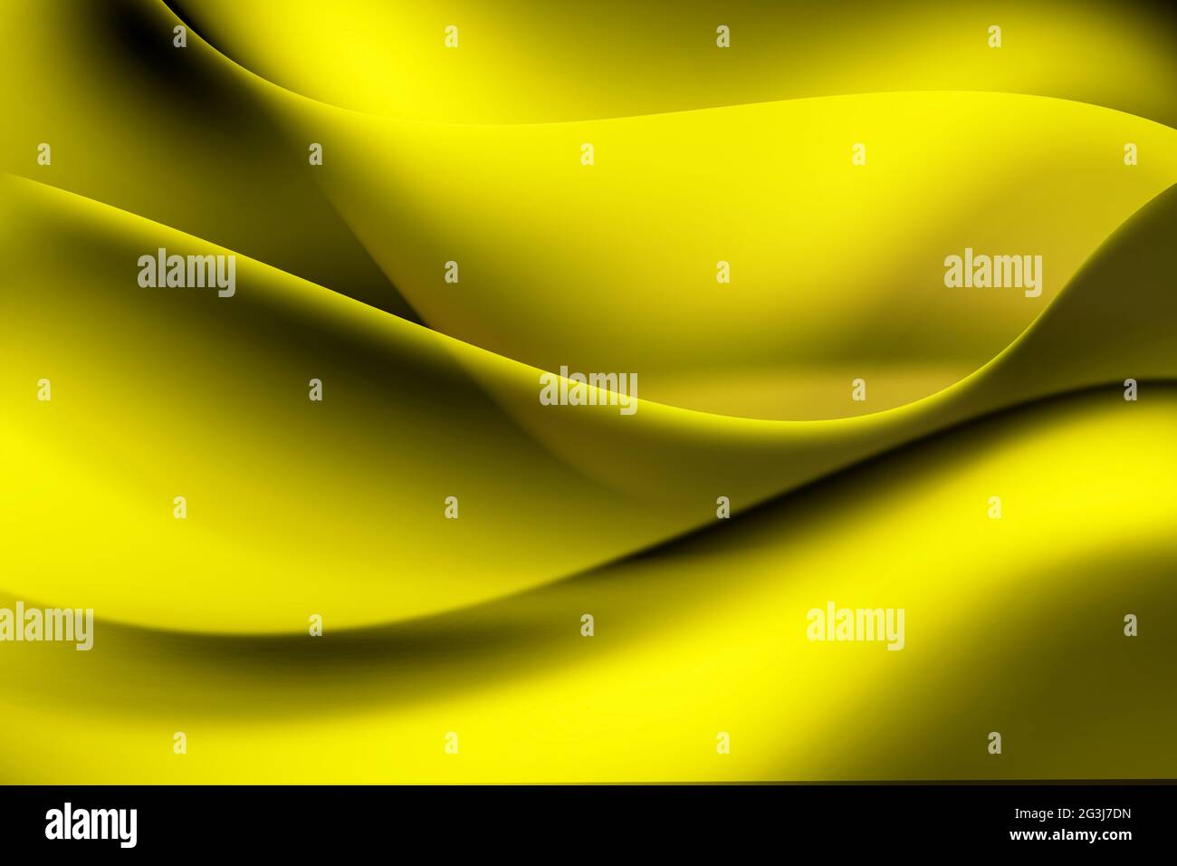Yellow and Green Color Mixture Waving Shapes Abstract background with ...