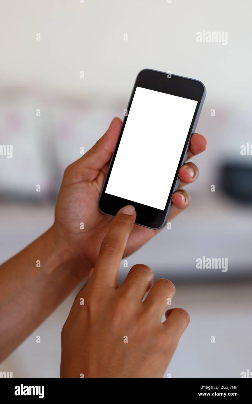 Smart Phone on Hand Stock Photo - Alamy
