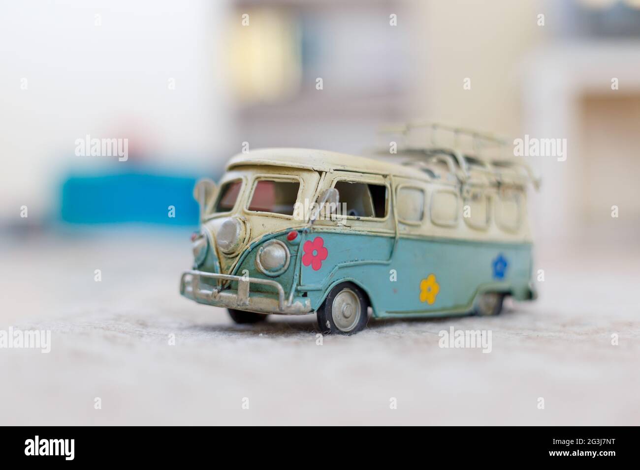 Vintage Bus Toy Stock Photo - Alamy