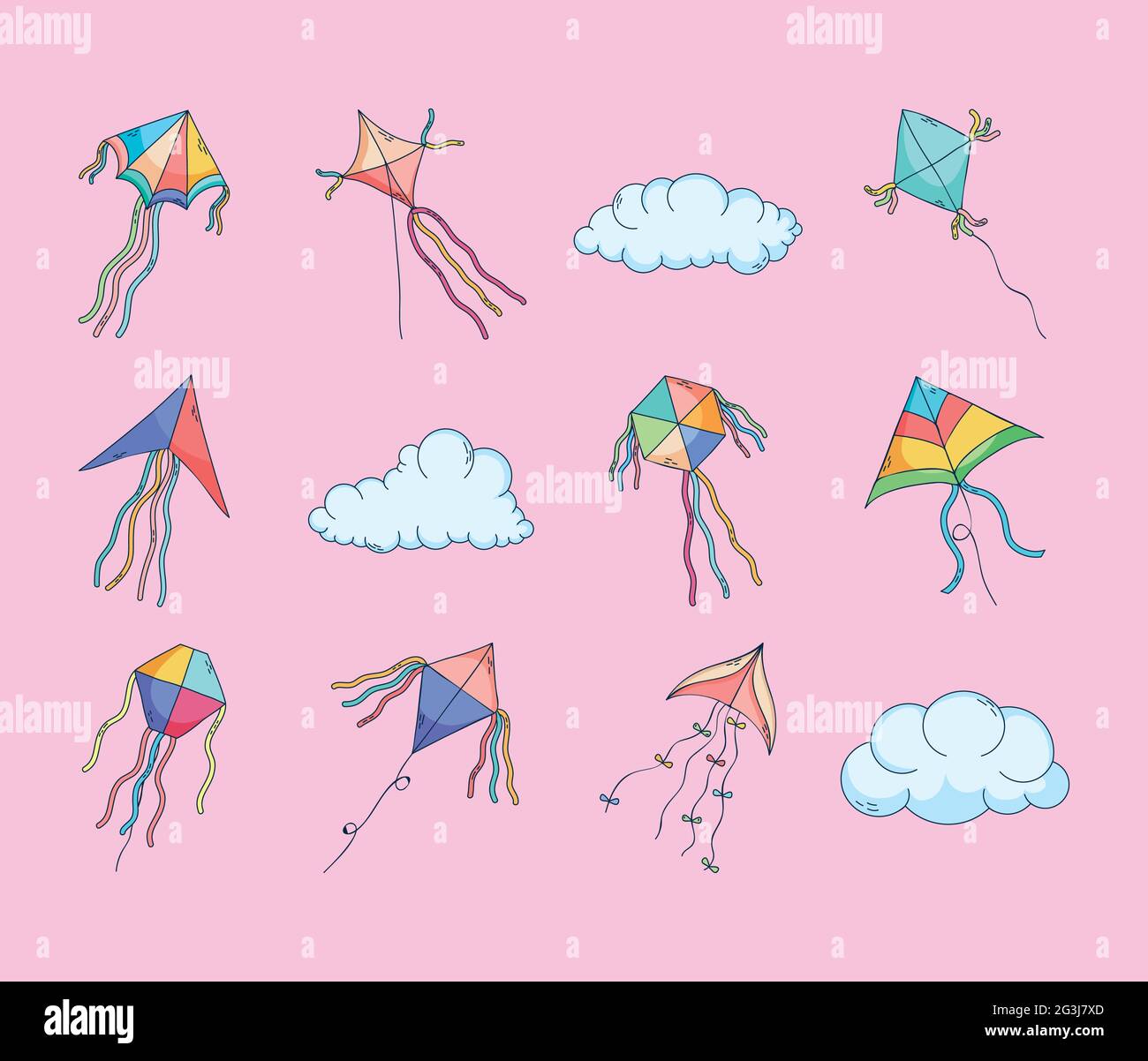 Clouds and kites Stock Vector Images - Alamy